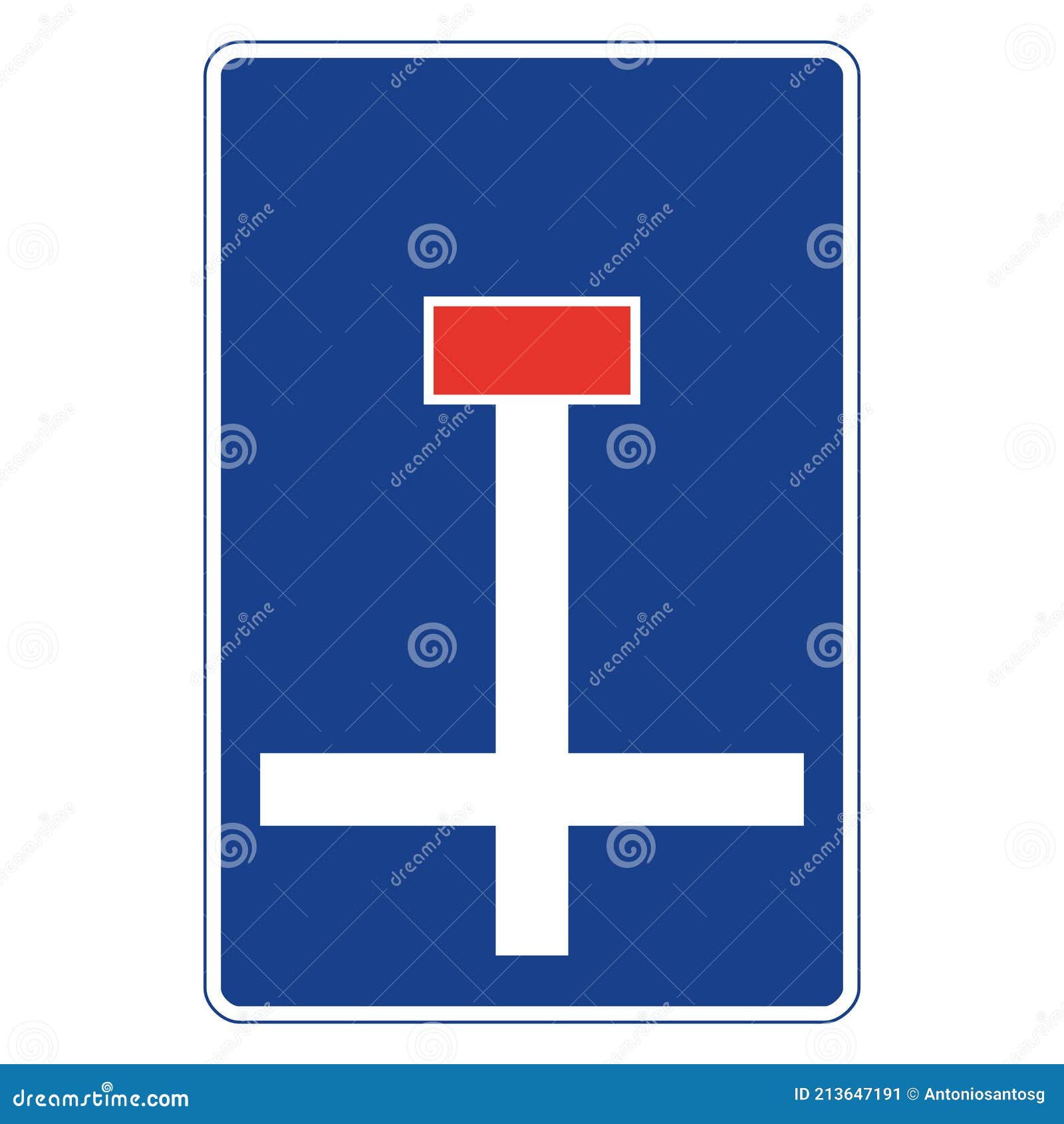 Rectangular Traffic Signal in Blue and White, Isolated on White ...