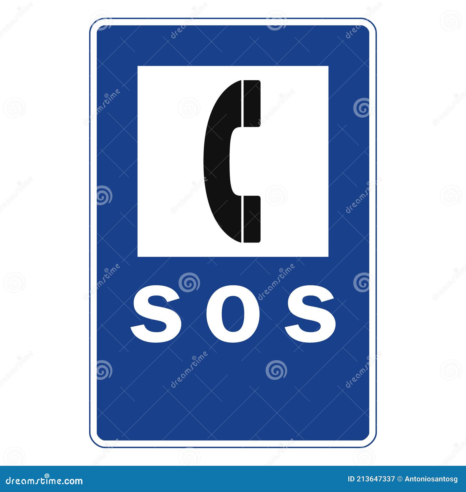 Rectangular Traffic Signal in Blue and White, Isolated on White ...