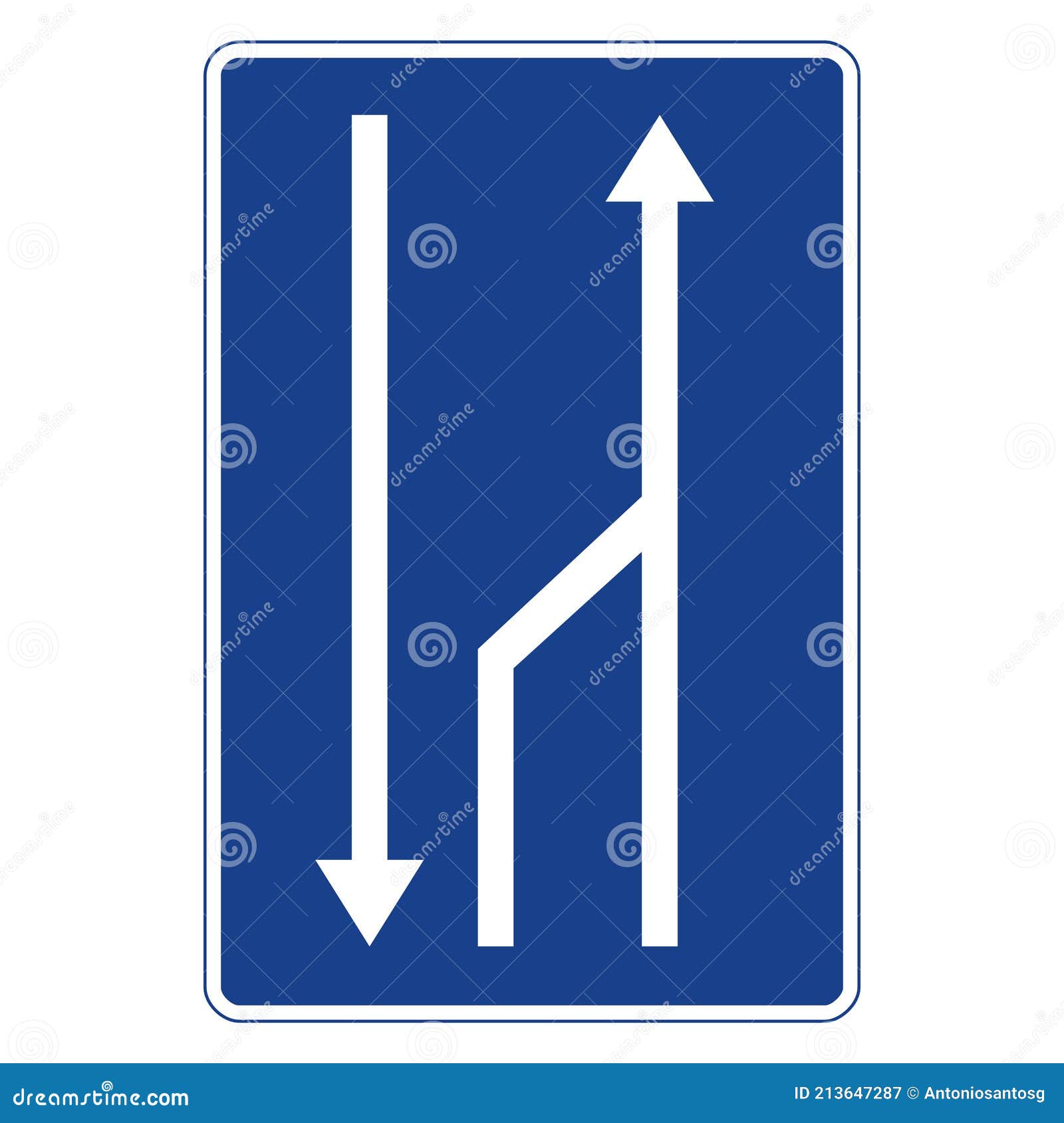 Rectangular Traffic Signal In Blue And White, Isolated On White ...
