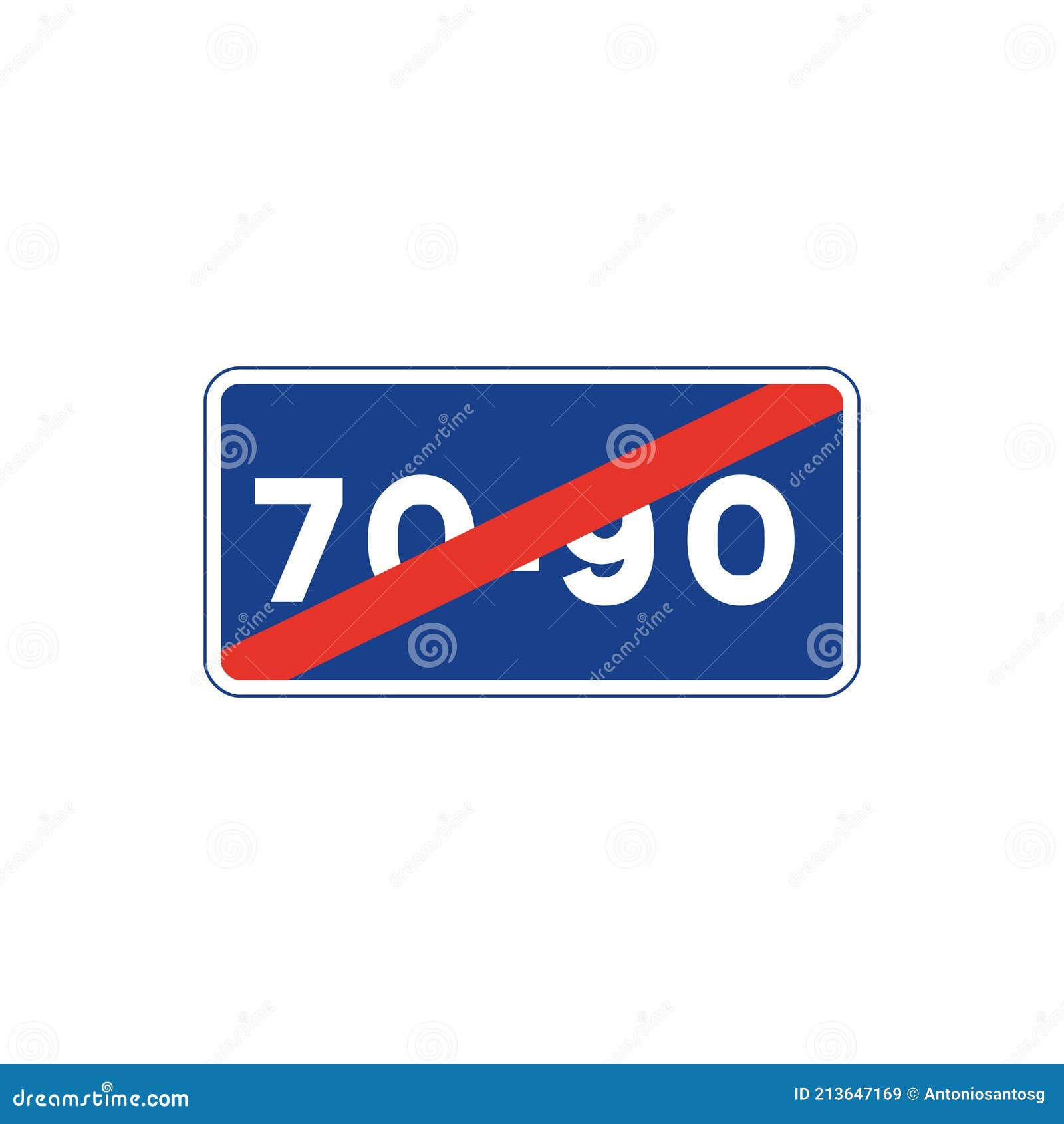 Rectangular Traffic Signal in Blue and White, Isolated on White ...