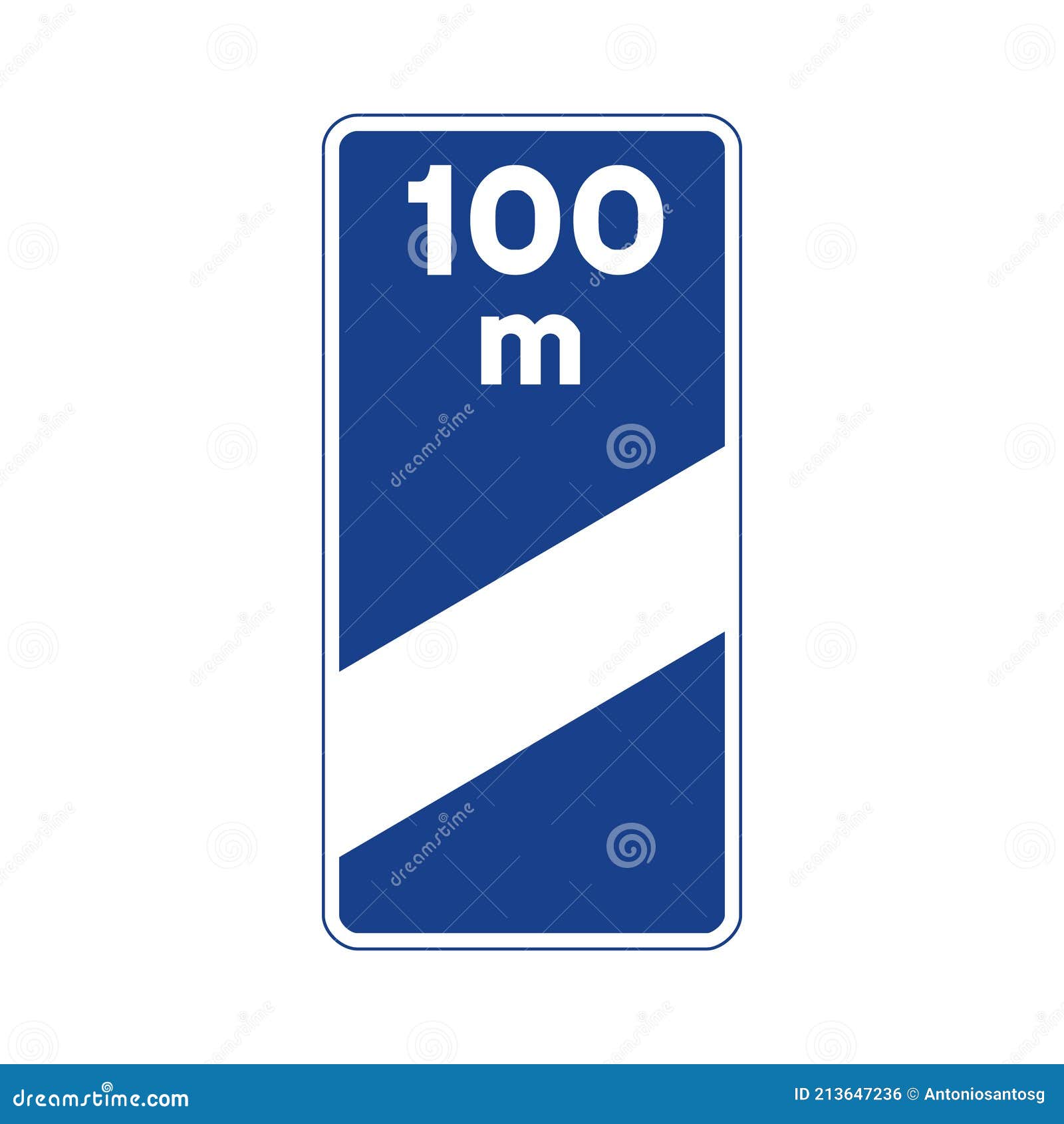 Rectangular Traffic Signal in Blue and White, Isolated on White ...