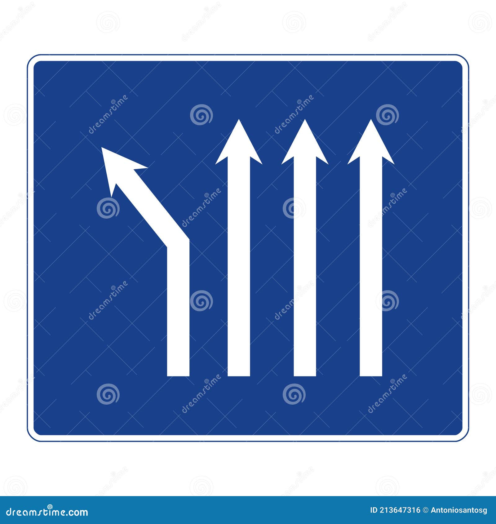 Rectangular Traffic Signal in Blue and White, Isolated on White ...