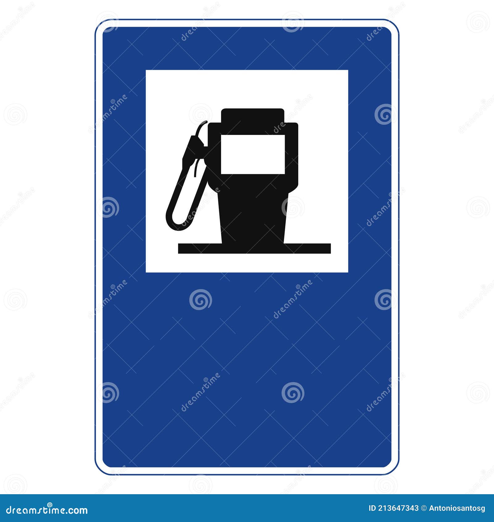 Rectangular Traffic Signal in Blue and White, Isolated on White ...