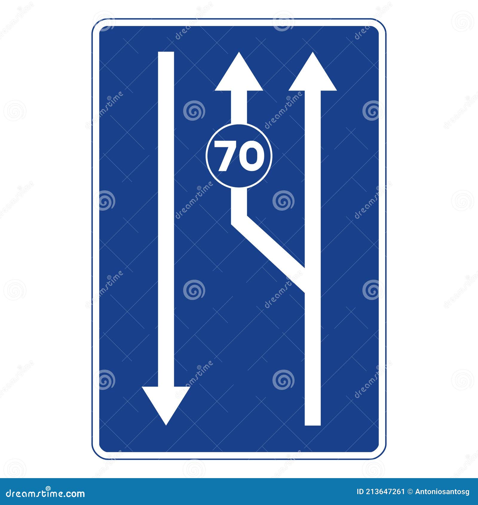 Rectangular Traffic Signal In Blue And White, Isolated On White ...