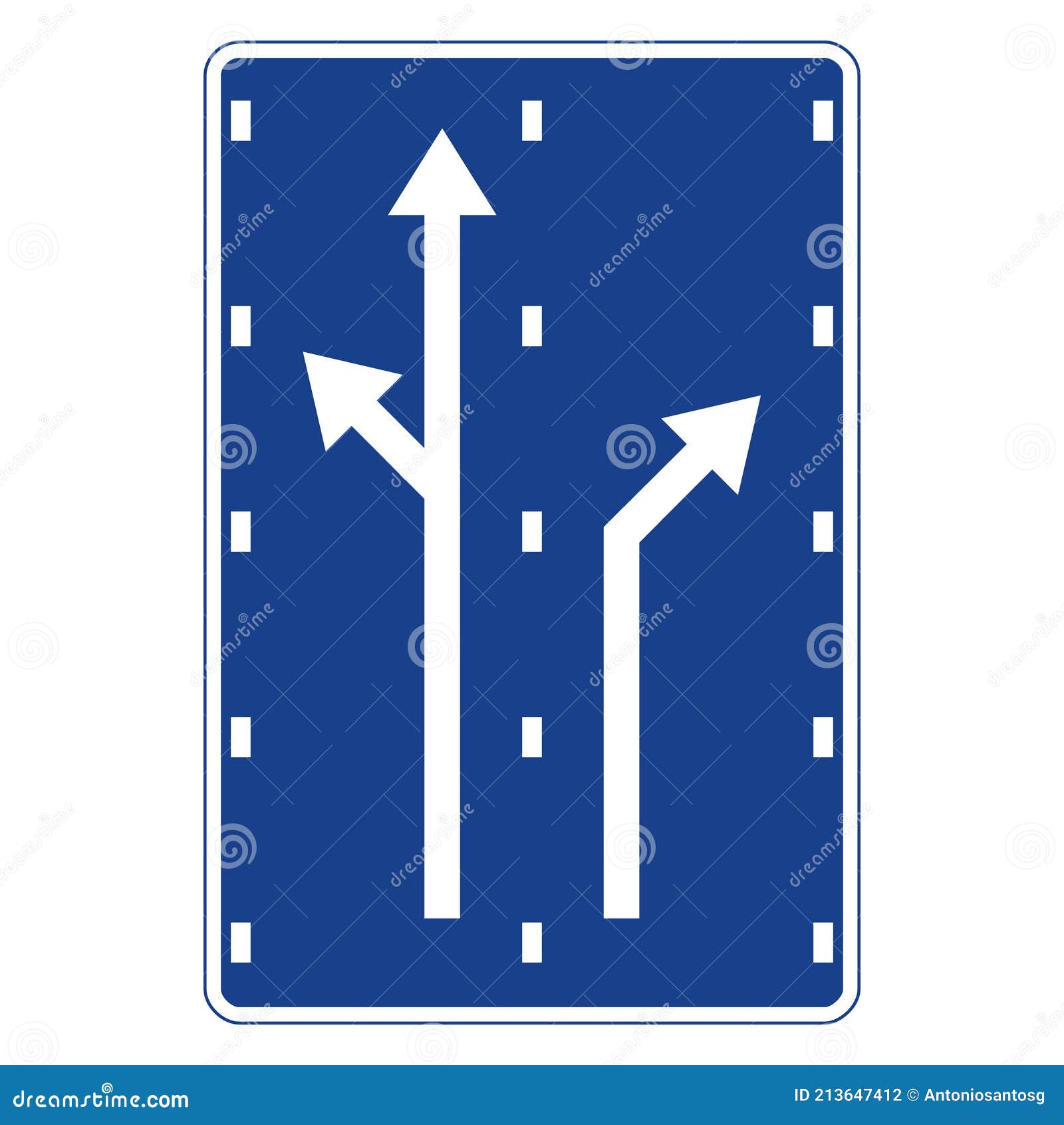 Rectangular Traffic Signal in Blue and White, Isolated on White ...