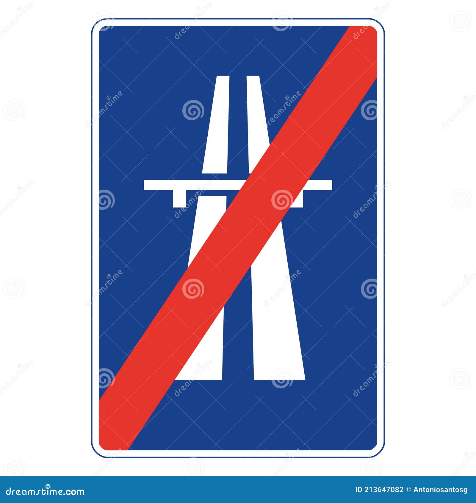 Rectangular Traffic Signal in Blue and White, Isolated on White ...