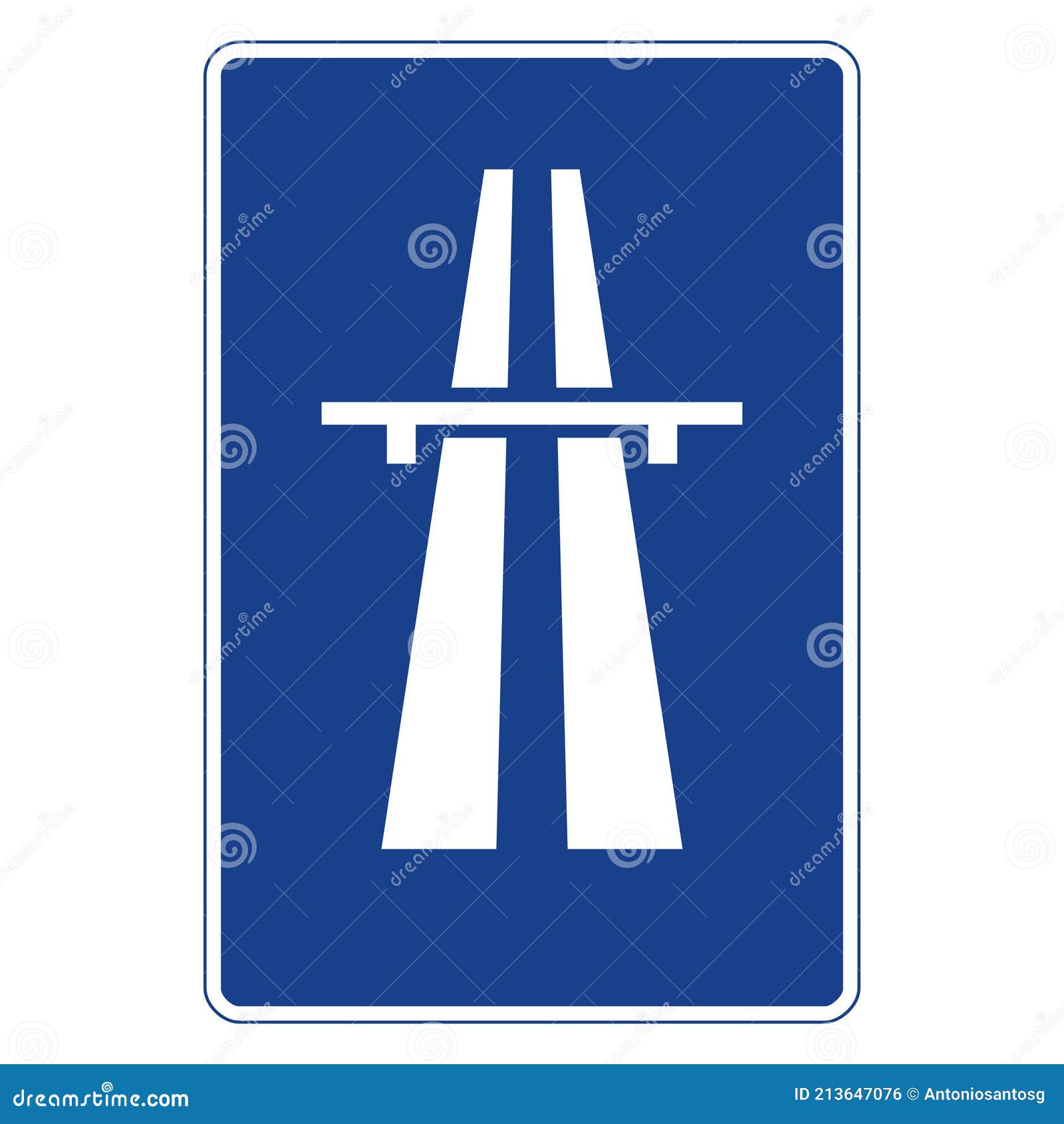 Rectangular Traffic Signal in Blue and White, Isolated on White ...