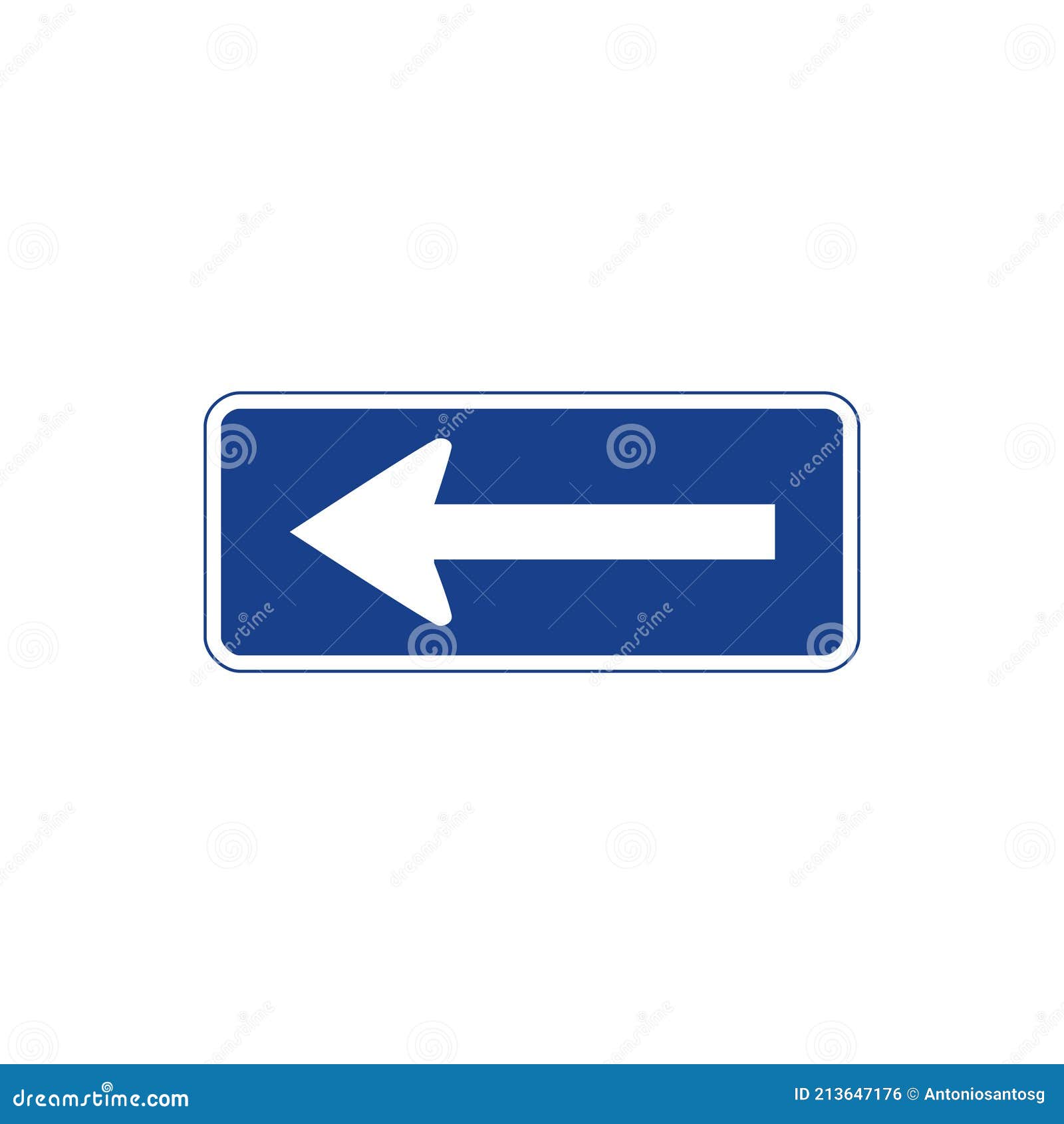 Rectangular Traffic Signal in Blue and White, Isolated on White ...