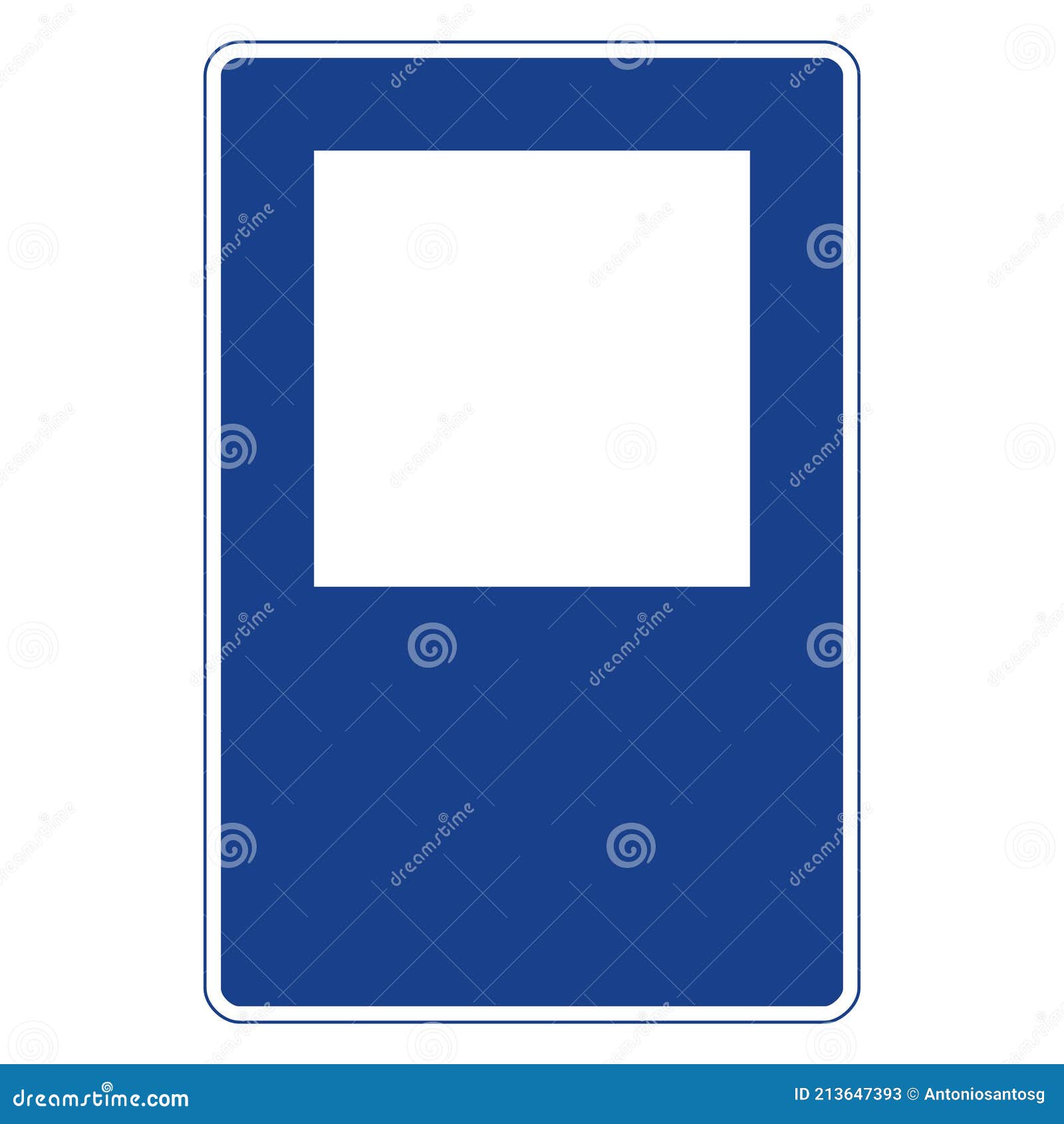 Rectangular Traffic Signal in Blue and White, Isolated on White ...