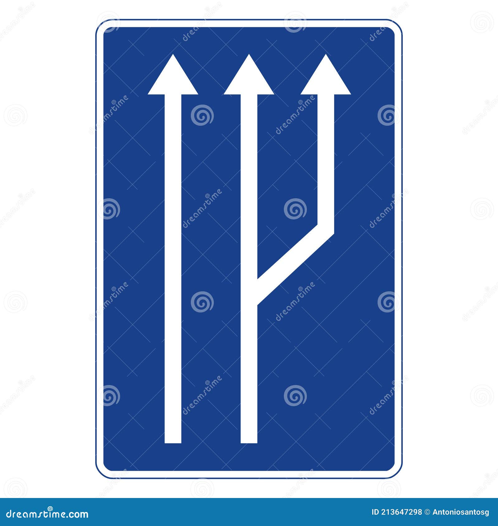 Rectangular Traffic Signal in Blue and White, Isolated on White ...