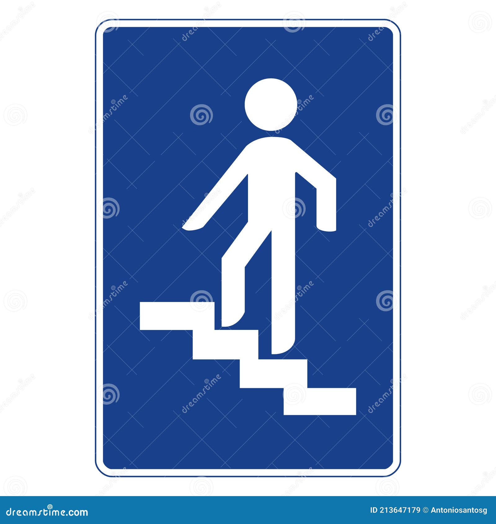 Rectangular Traffic Signal in Blue and White, Isolated on White ...