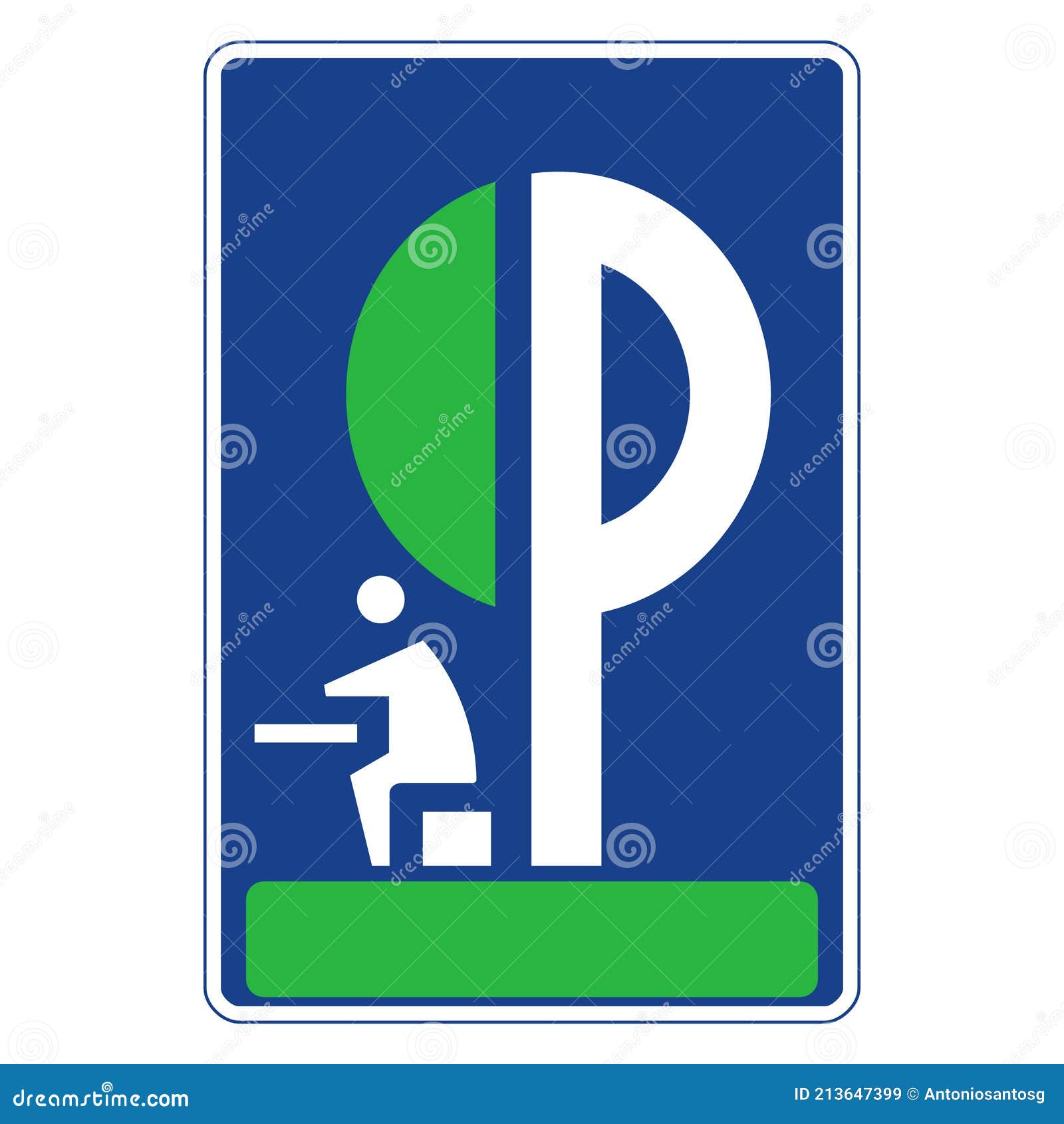 Rectangular Traffic Signal in Blue and White, Isolated on White ...