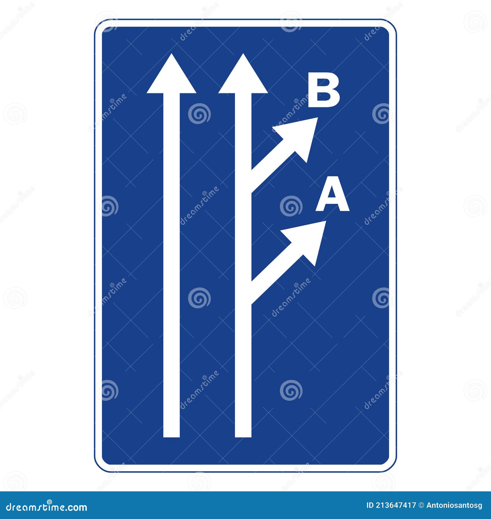 Rectangular Traffic Signal In Blue And White, Isolated On White ...