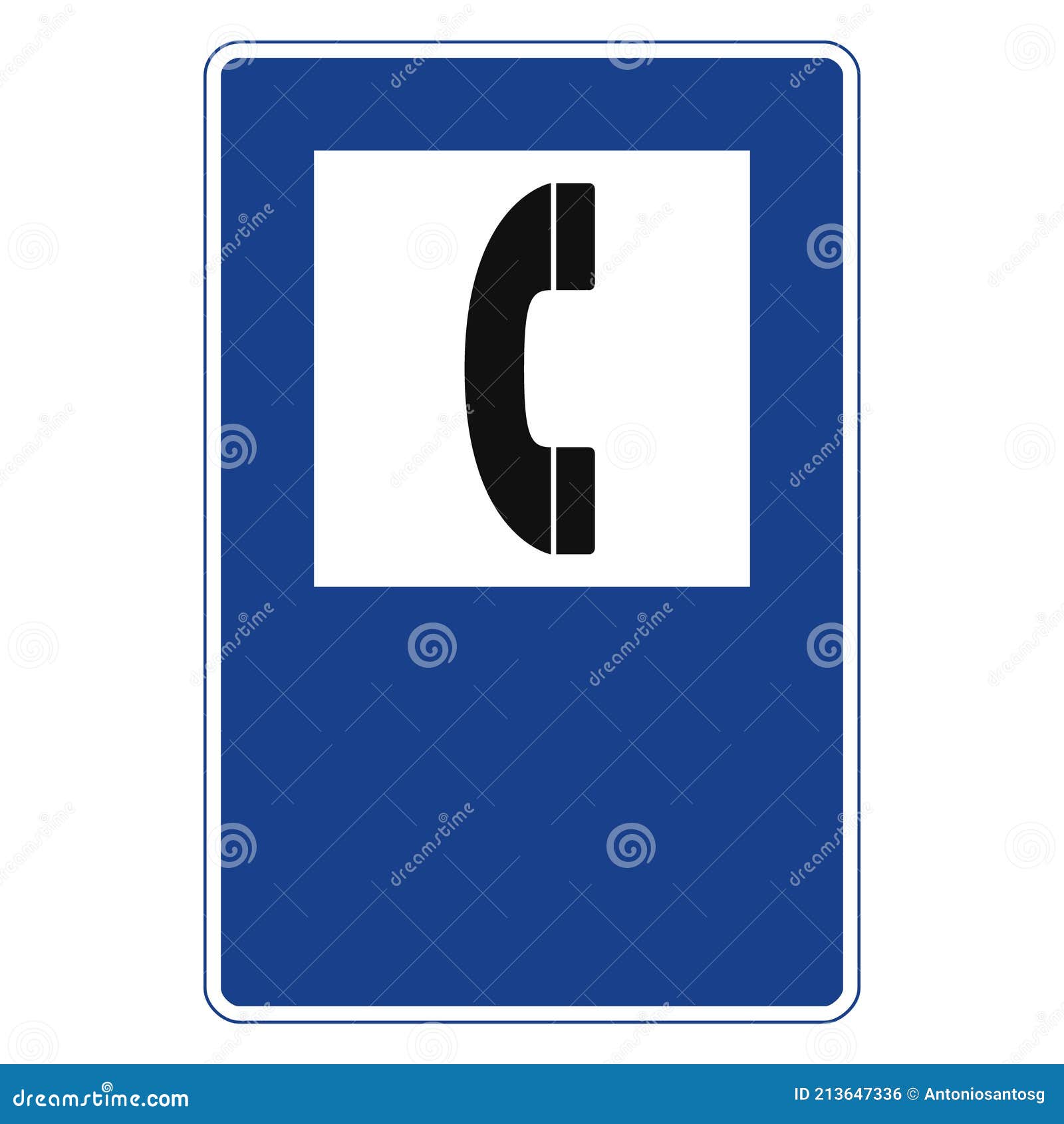 Rectangular Traffic Signal in Blue and White, Isolated on White ...