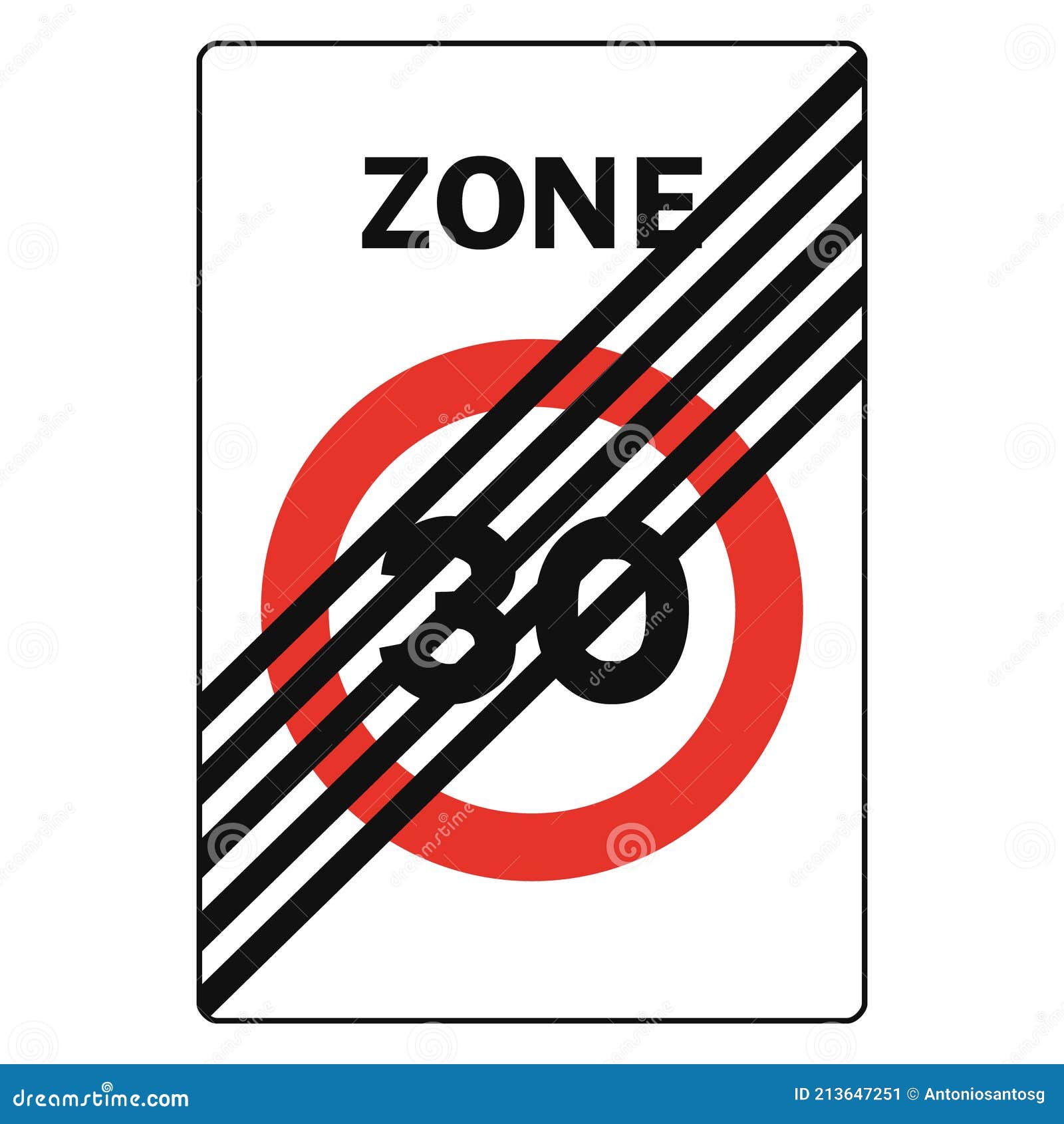 A Zone With A Maximum Speed Limit. Vector Image. | CartoonDealer.com ...