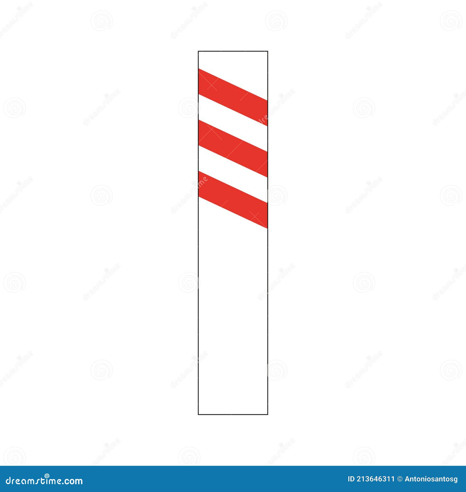 Rectangular Traffic Signal in White and Red, Isolated on White ...