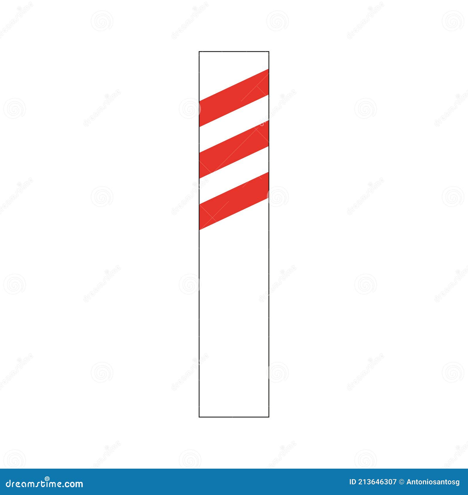 Rectangular Traffic Signal in White and Red, Isolated on White ...