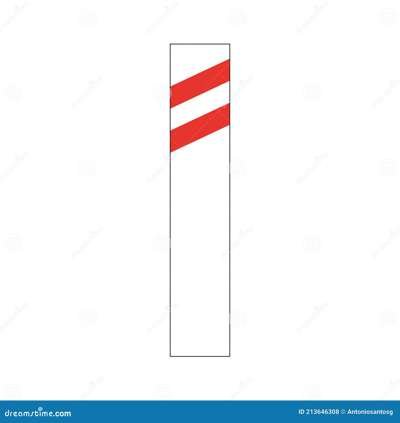 Rectangular Traffic Signal in White and Red, Isolated on White ...