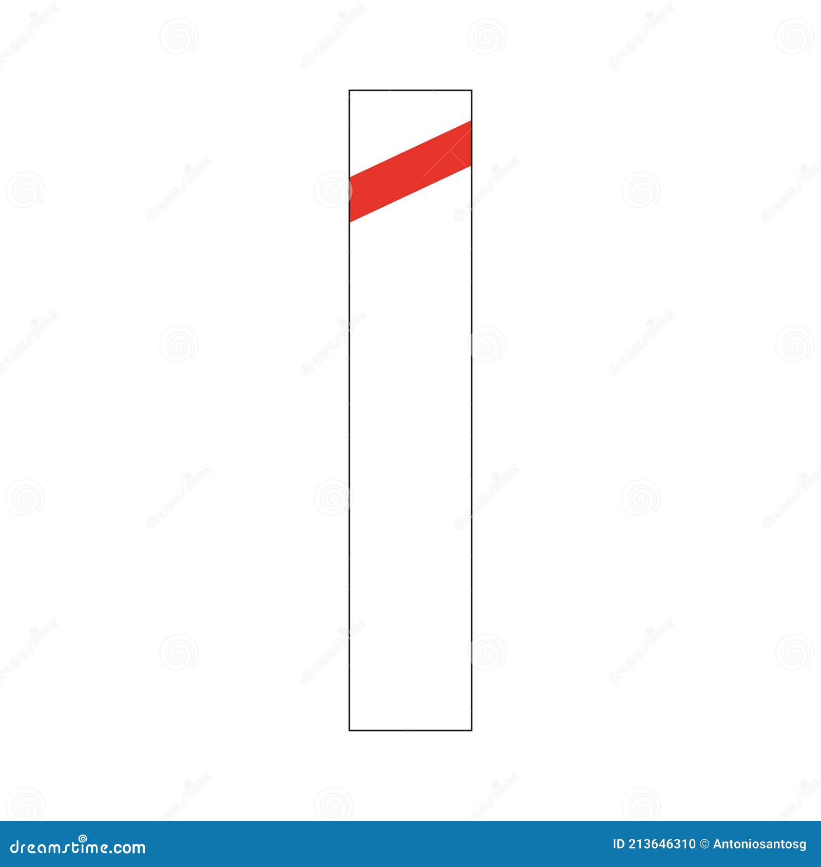 Rectangular Traffic Signal in White and Red, Isolated on White ...