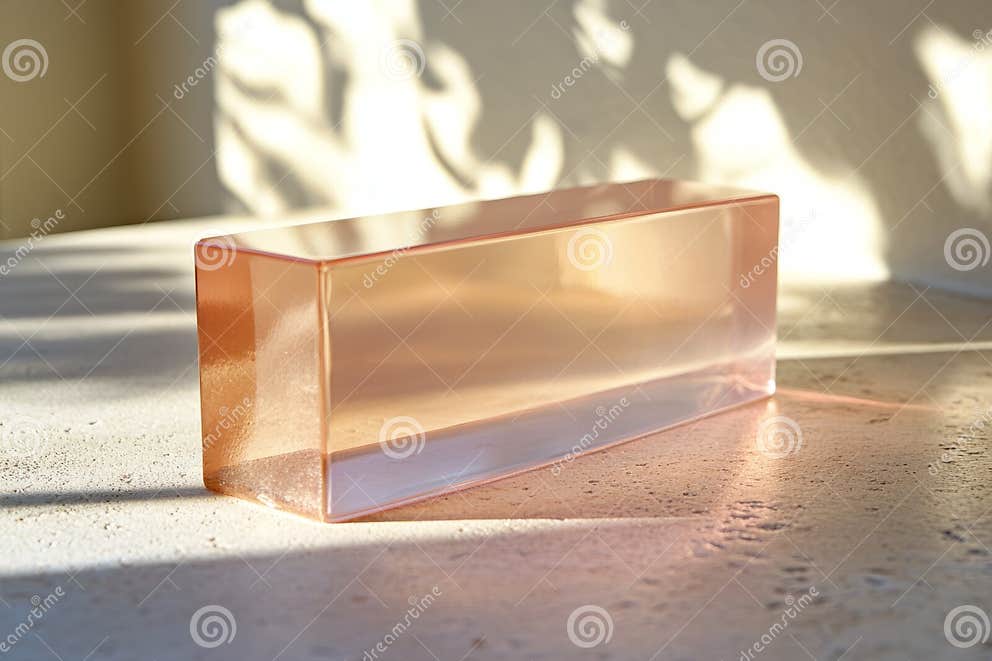 Rectangular Transparent Glass Block Casting a Beautiful Light Shadow on ...
