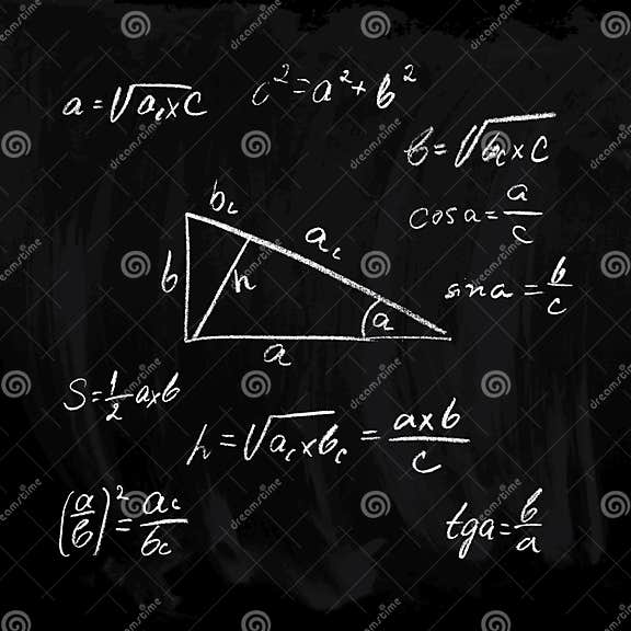 Rectangular Triangle Formulas Stock Vector - Illustration of fact ...