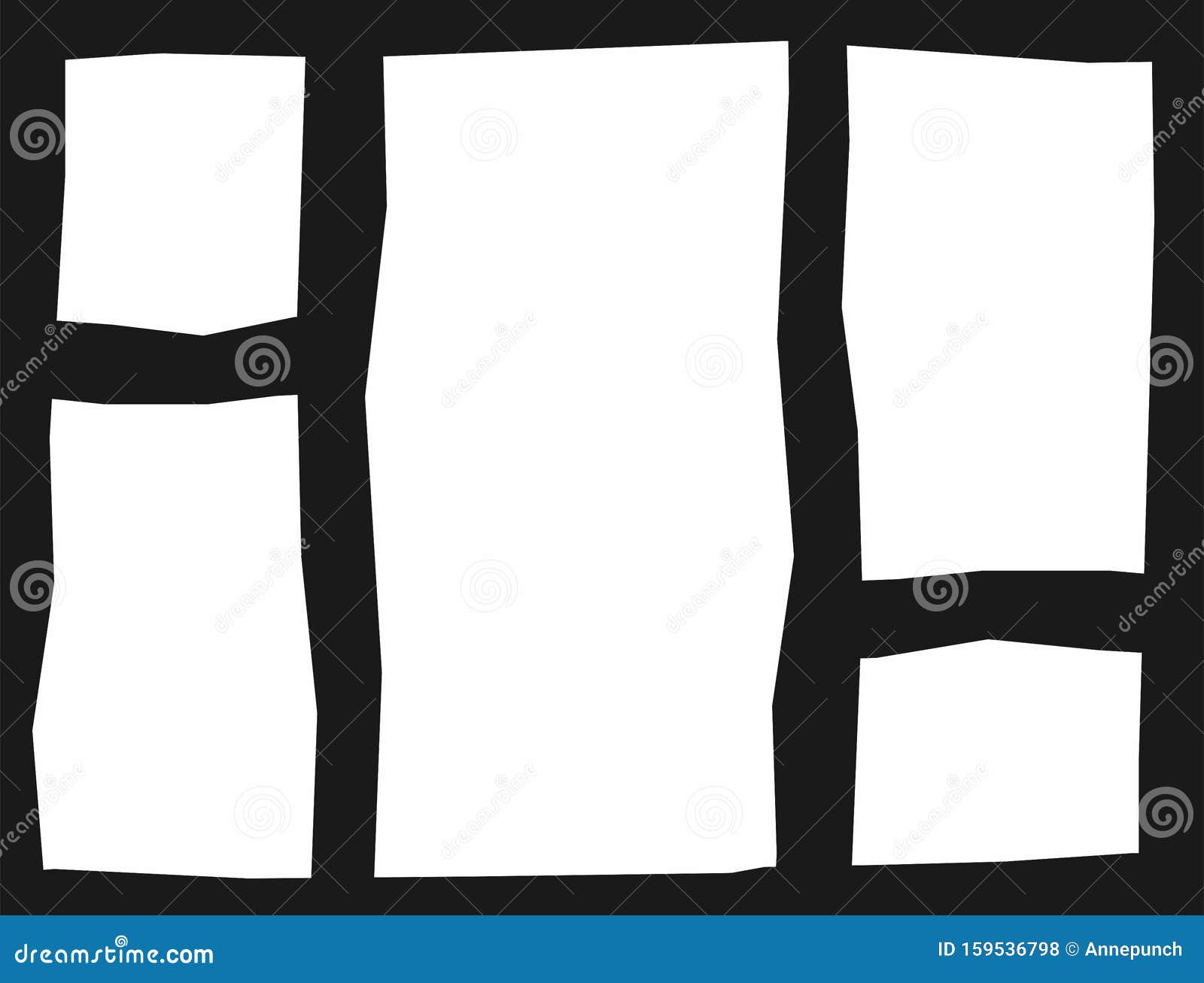 Rectangular Uneven Photo Collage Template. Stock Vector - Illustration ...