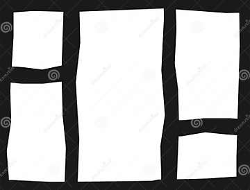 Rectangular Uneven Photo Collage Template. Stock Vector - Illustration ...