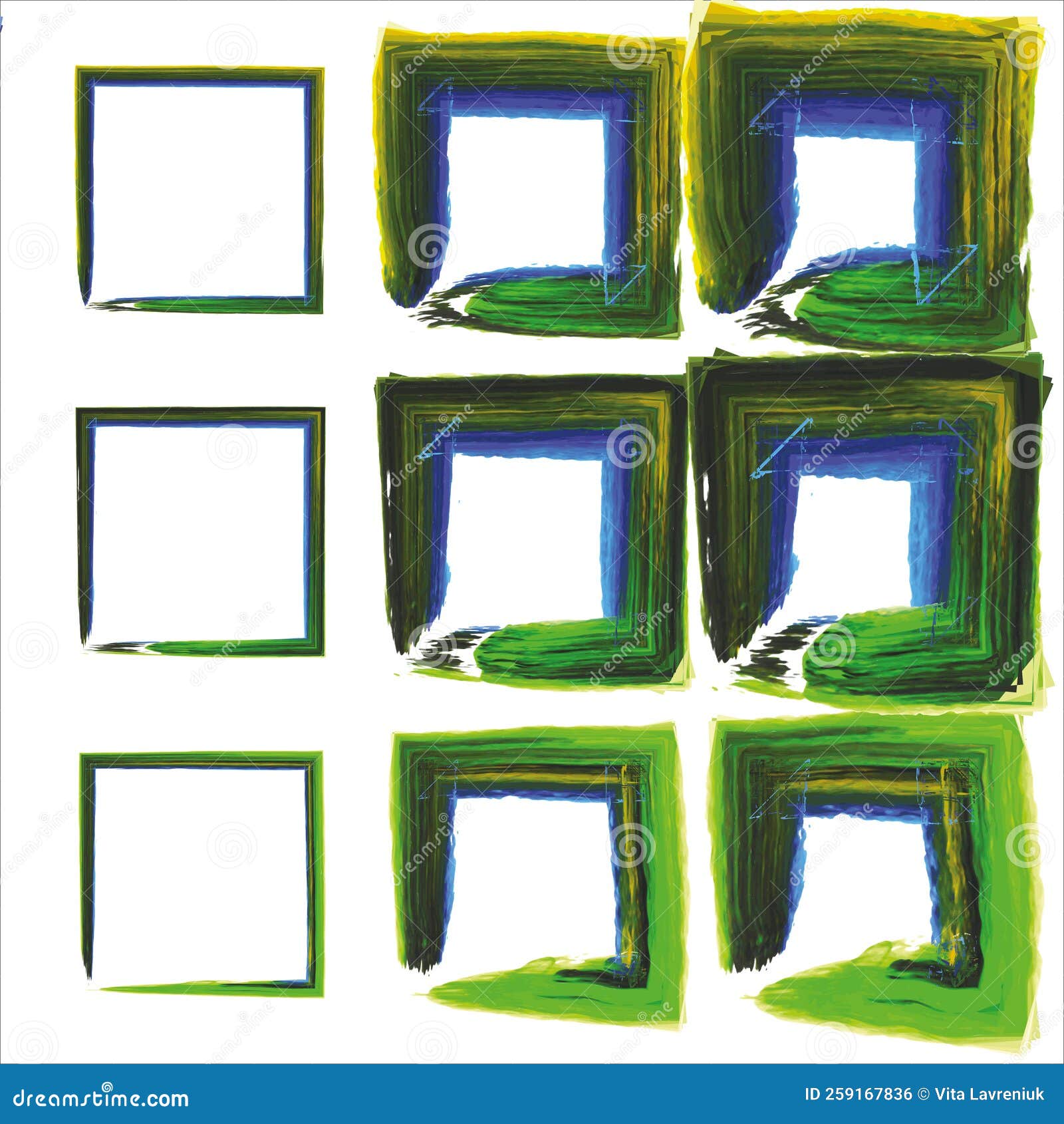 Rectangular Vector Frame Black Square Shape Borders Set Of Design Elements Stock Vector