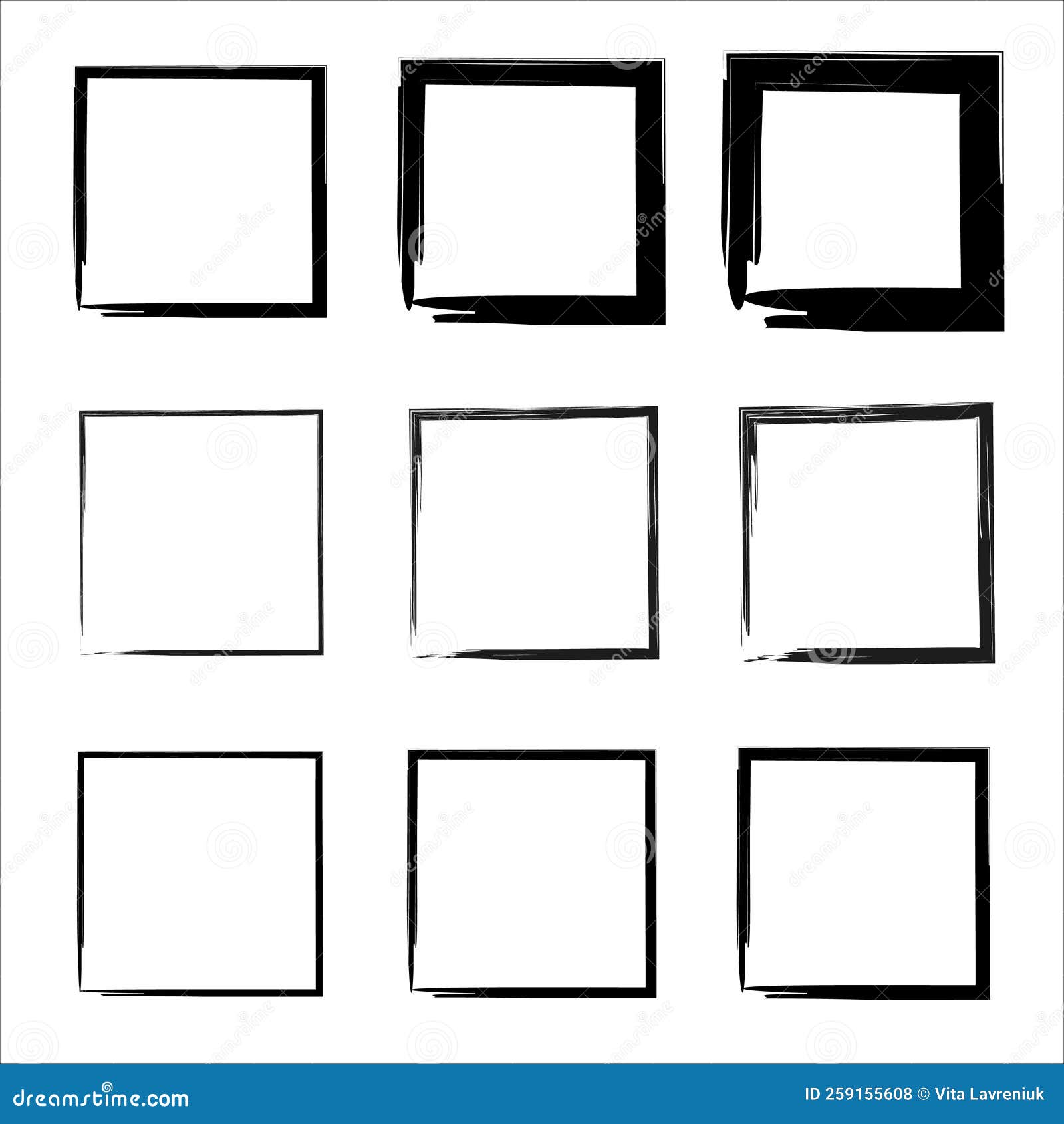 Rectangular Vector Frame. Vector Black Painted Squares. Rectangular ...