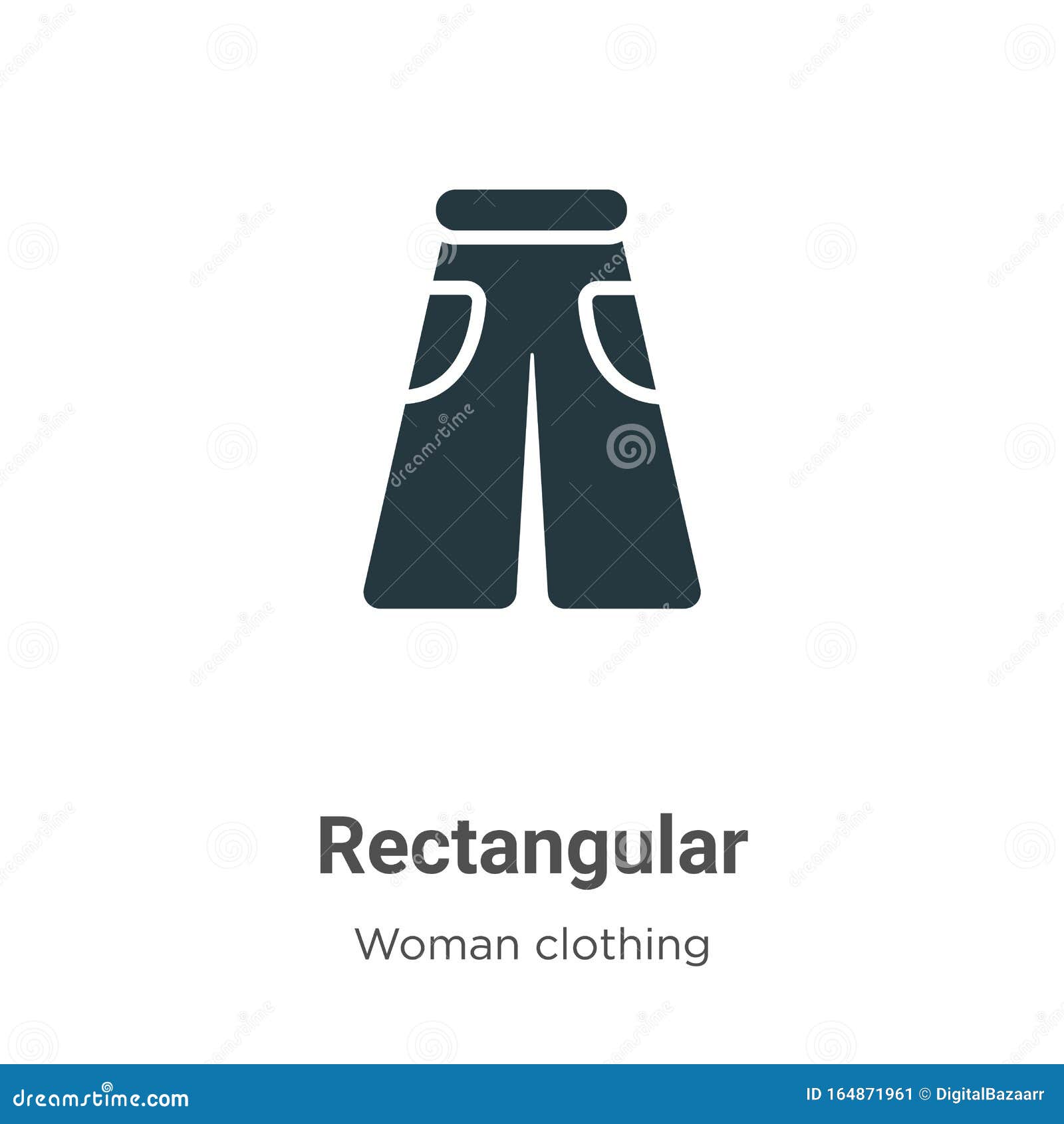 Rectangular Vector Icon on White Background. Flat Vector Rectangular ...