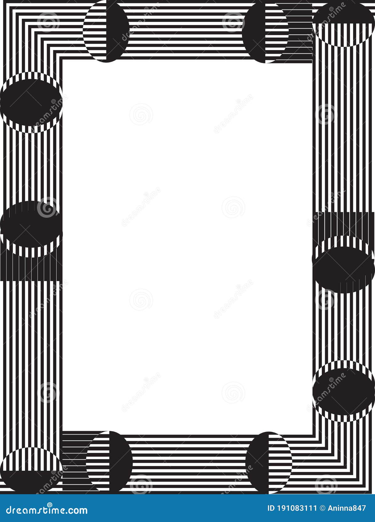 Rectangular Vertical Abstract Geometric Modern Frame Border Stock ...