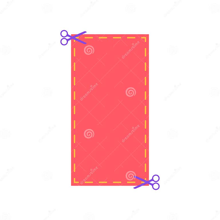 Rectangular Vertical Empty Frame with Scissors and a Dotted Cut Line ...