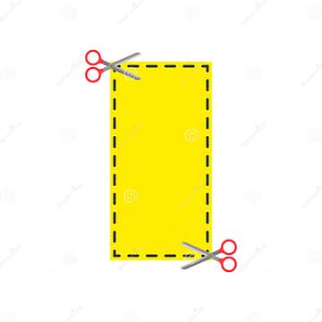 Rectangular Vertical Empty Frame with Scissors and a Dotted Cut Line ...