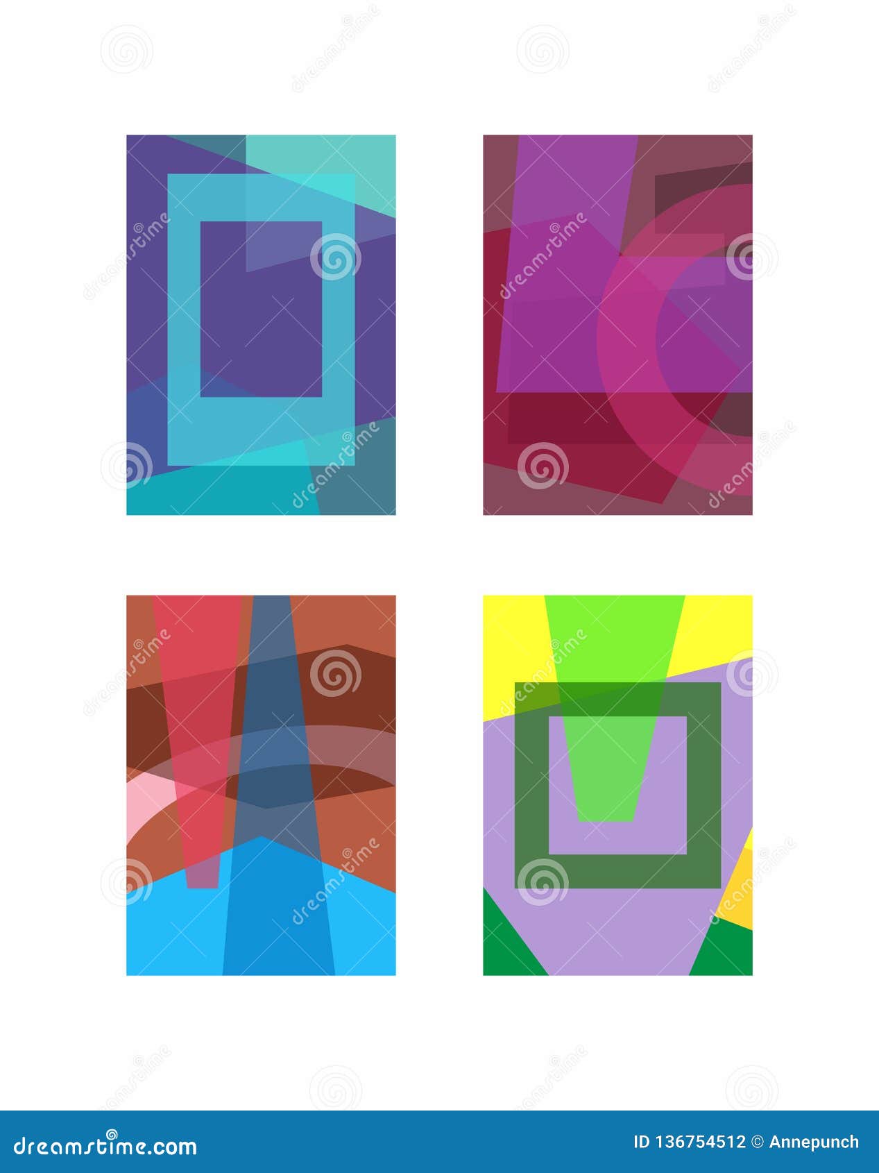 Rectangular Vertical Templates for Design. Colorful Abstract ...