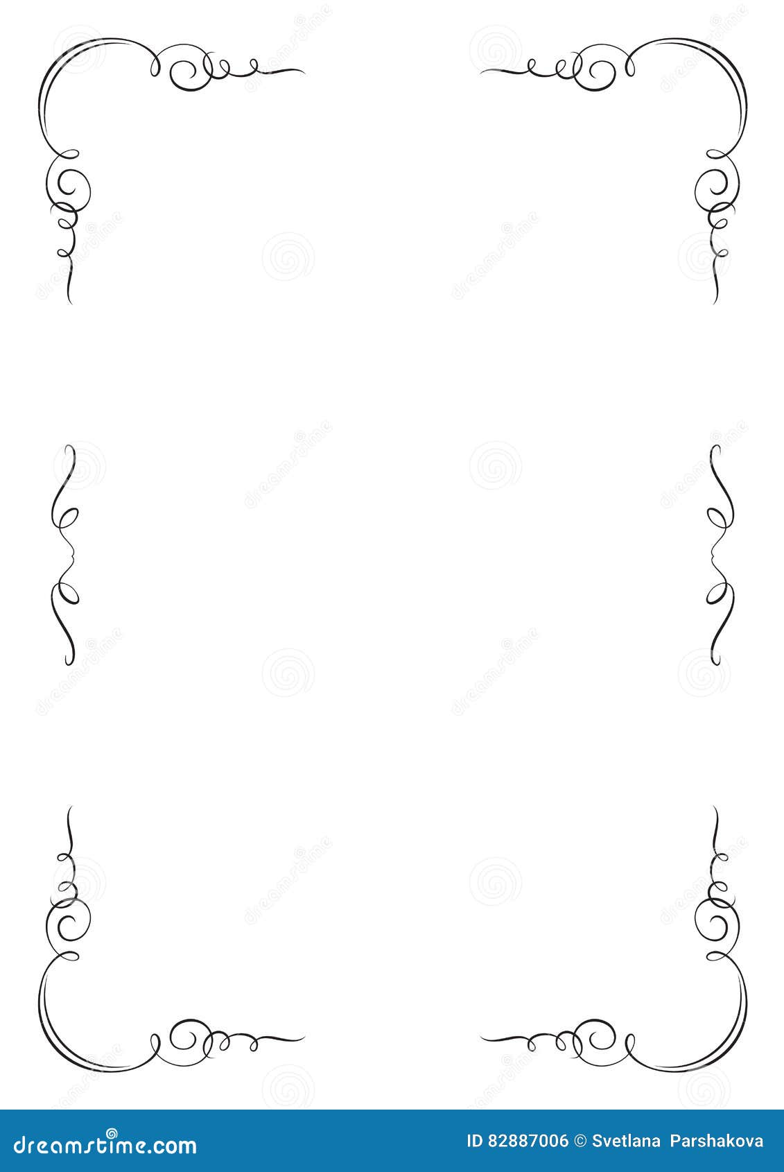 Rectangular Vignette Frame. Stock Vector - Illustration of corner ...