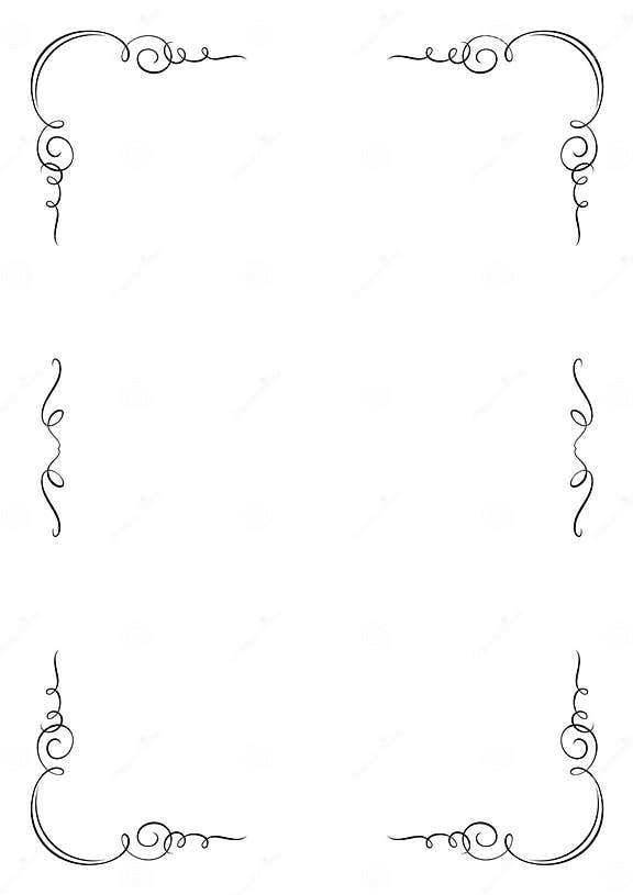 Rectangular Vignette Frame. Stock Vector - Illustration of corner ...