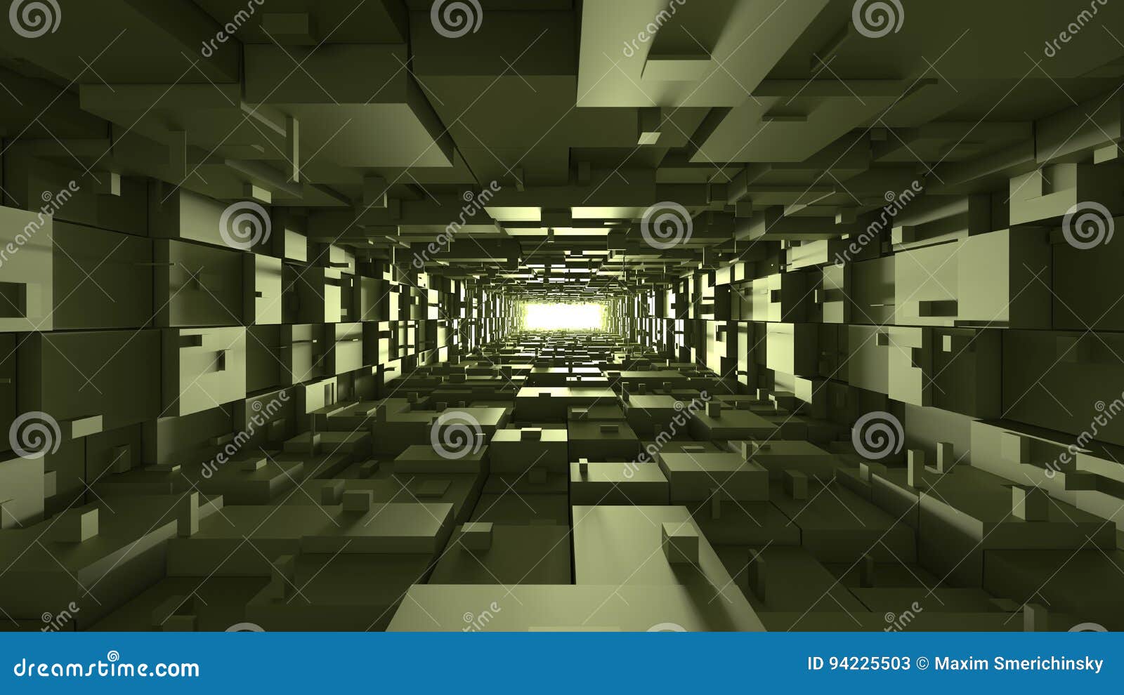 Rectangular Virtual Tunnel. Stock Illustration - Illustration of ...