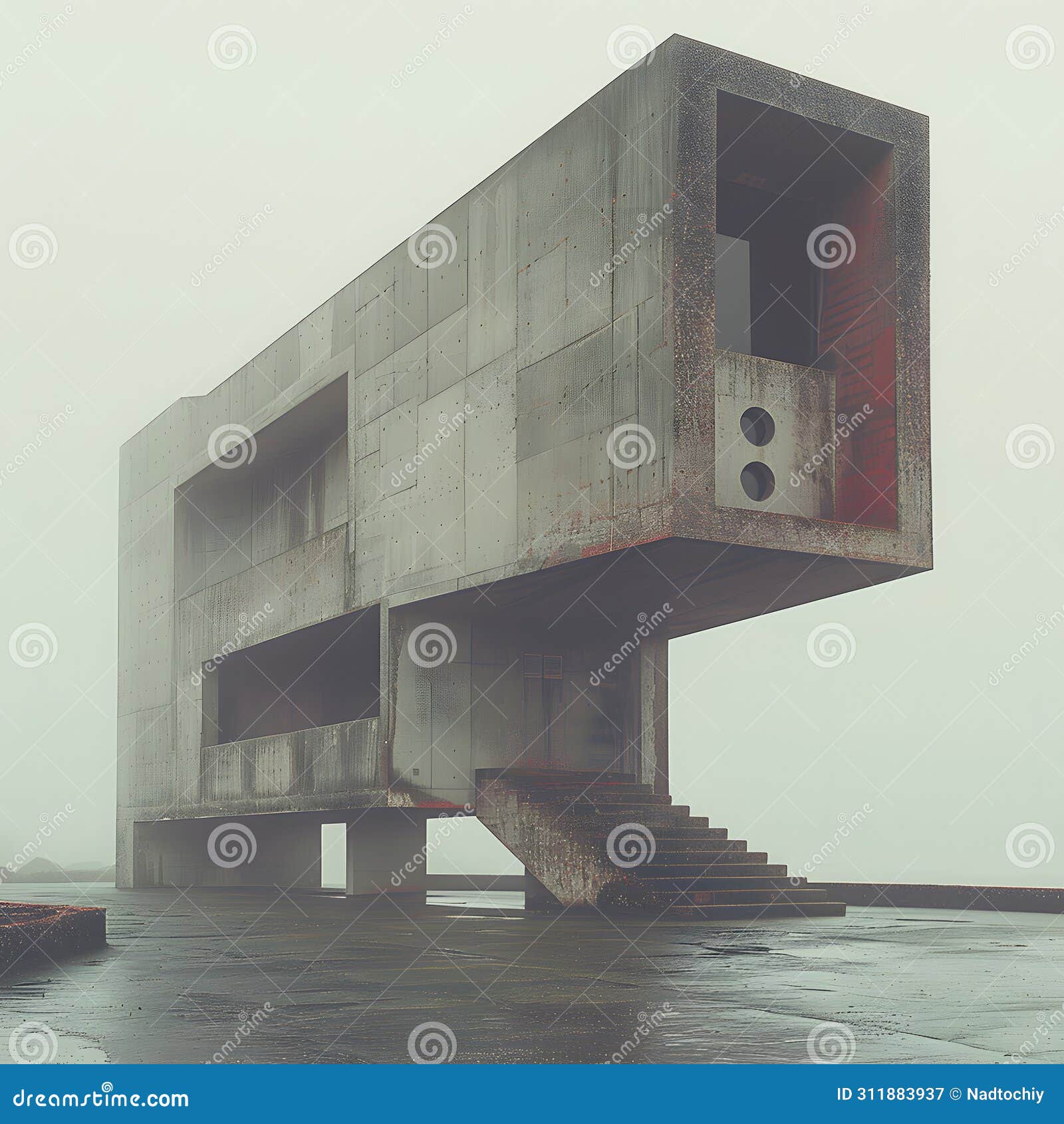 Rectangular Water House with Composite Material Facade in Urban Design ...