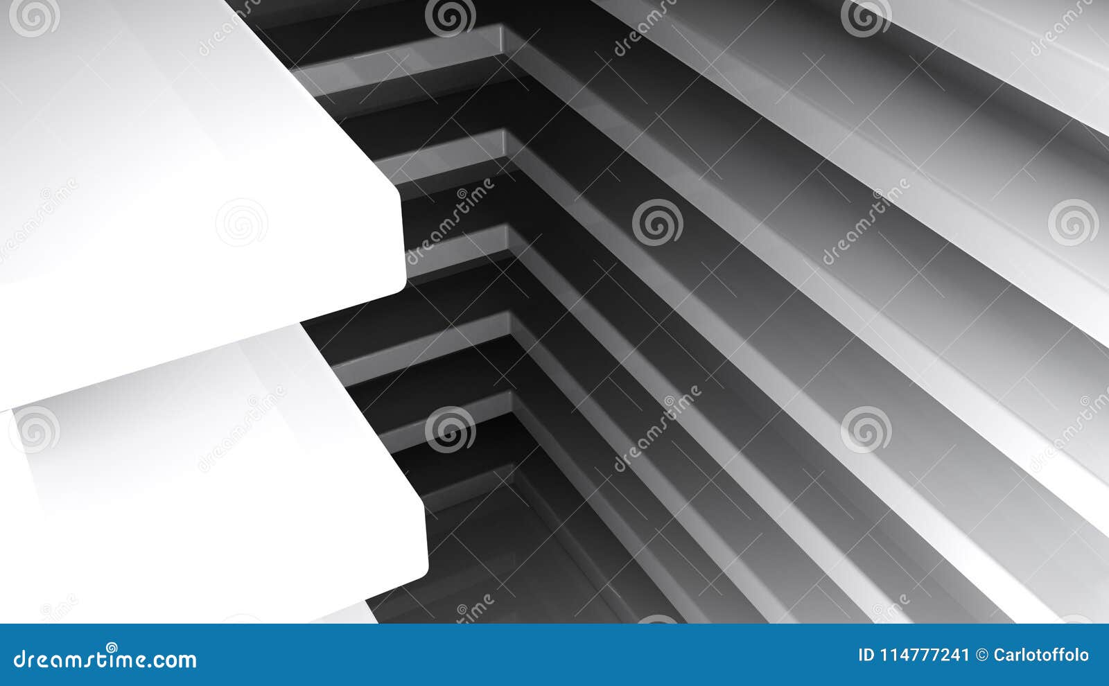 Rectangular White Abstract Shelves - 3D Rendering Stock Illustration ...