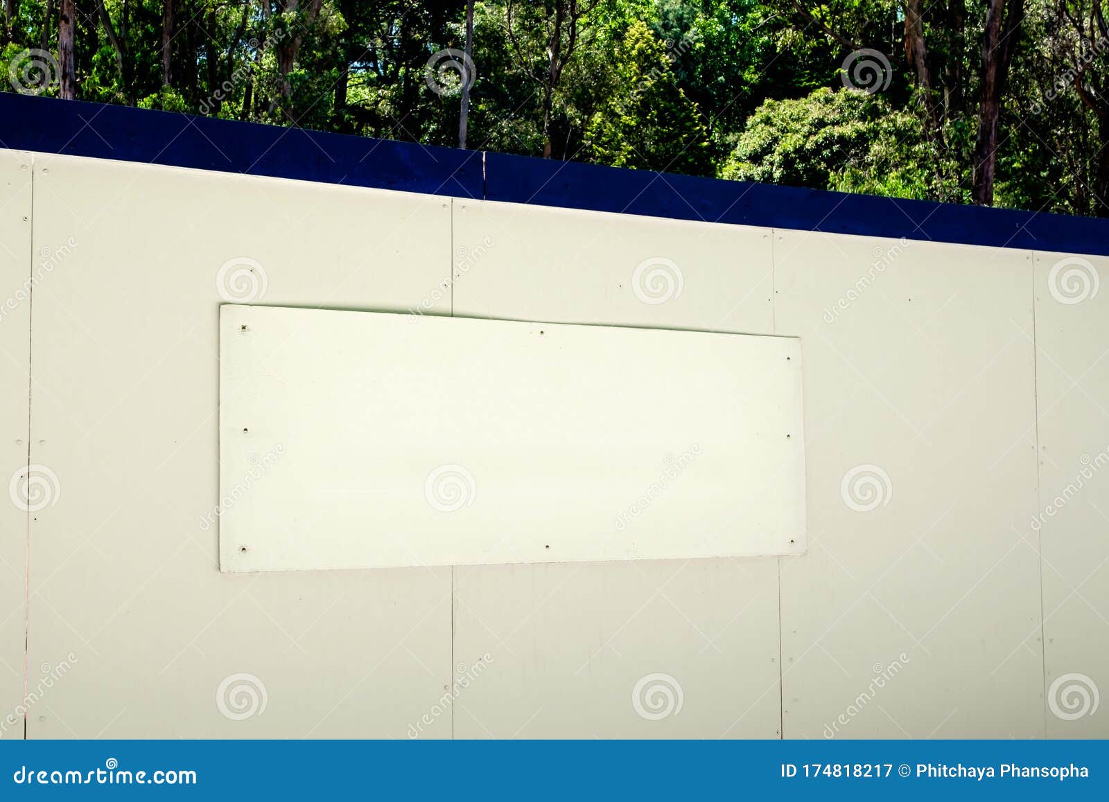 A Rectangular White Advertising Signboard Stock Image - Image of ...