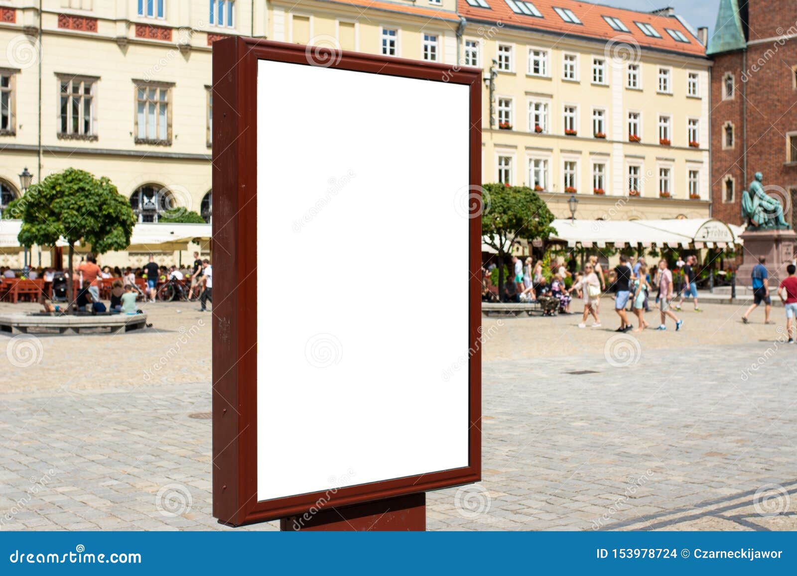 Rectangular White Mockup Poster City Advertisement Isolated on the ...