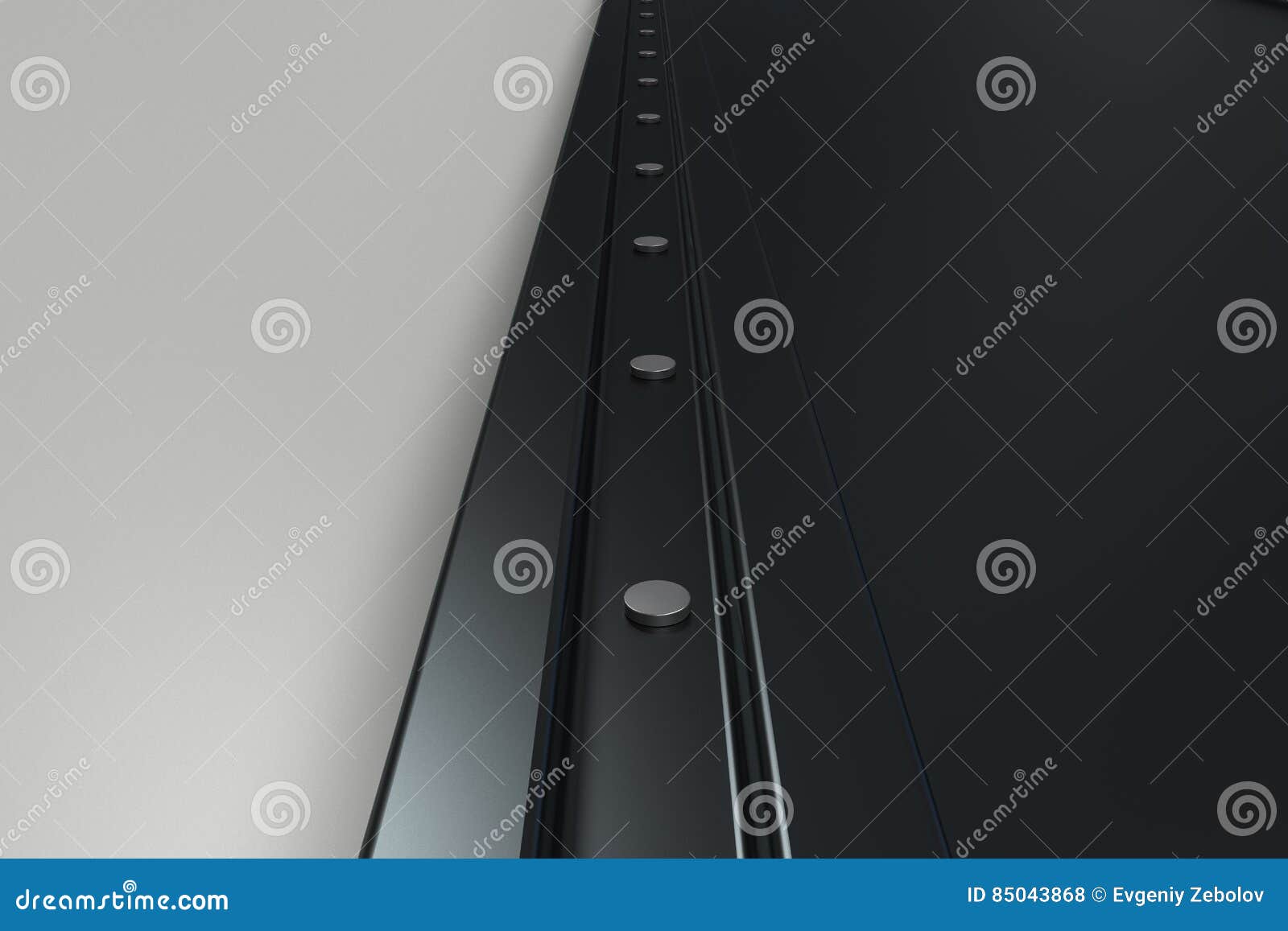 Rectangular White Plate on Black and White Background with Rivets Stock ...