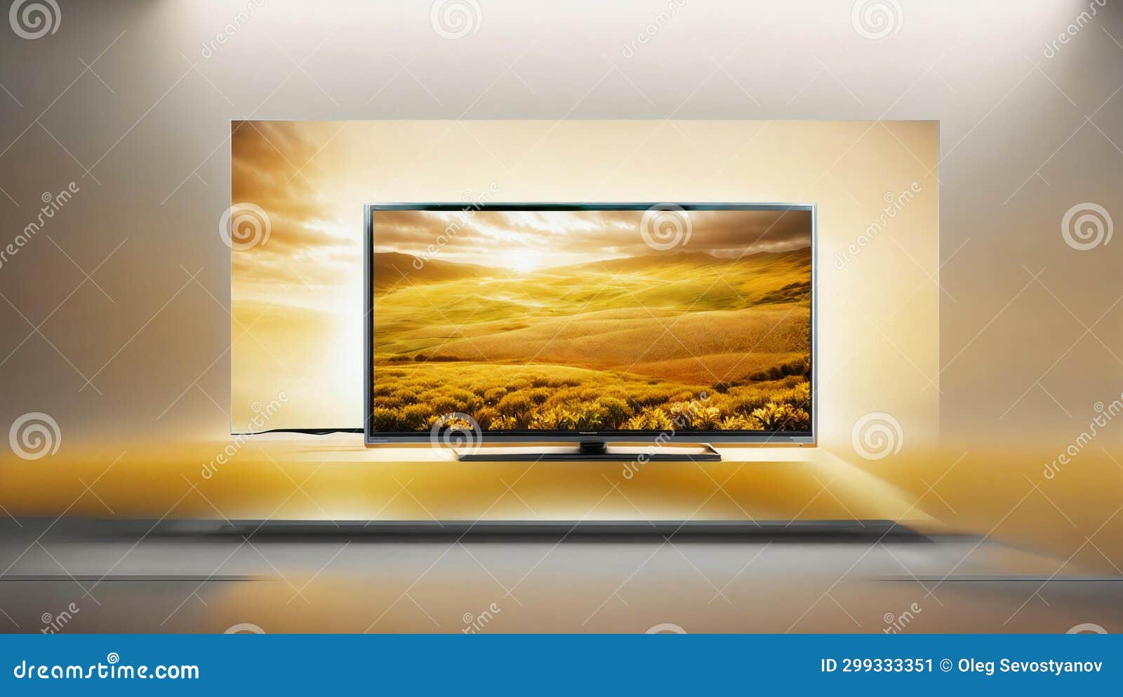 Rectangular White TV Screen with White Backlight Stock Image - Image of ...