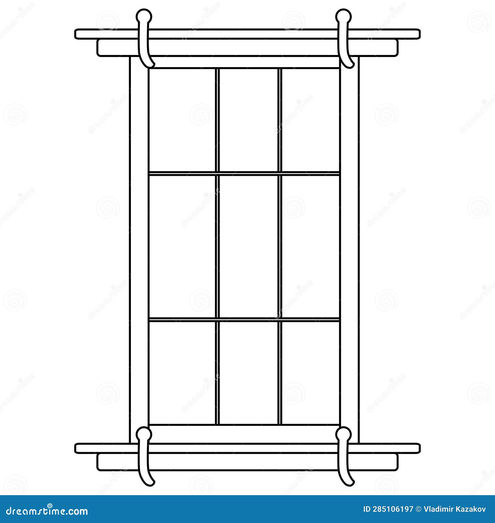 Rectangular Window Outline for House Isolated on White Background ...