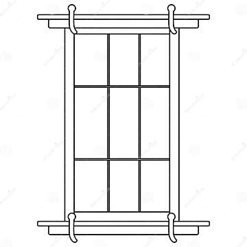 Rectangular Window Outline for House Isolated on White Background ...