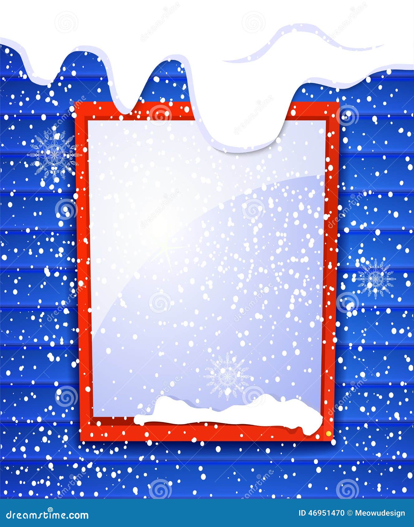 Rectangular Window Outside House in Winter, Stock Vector - Illustration ...