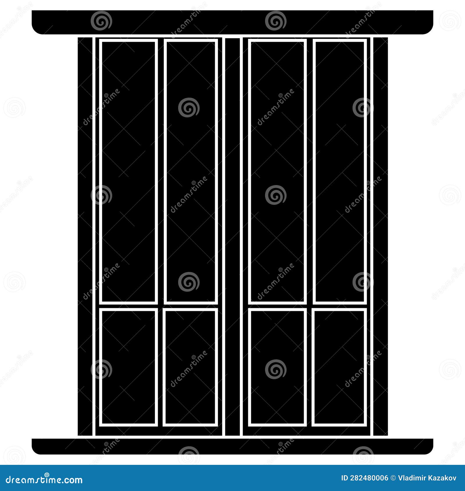 Rectangular Window Silhouette for House Isolated on White Background ...