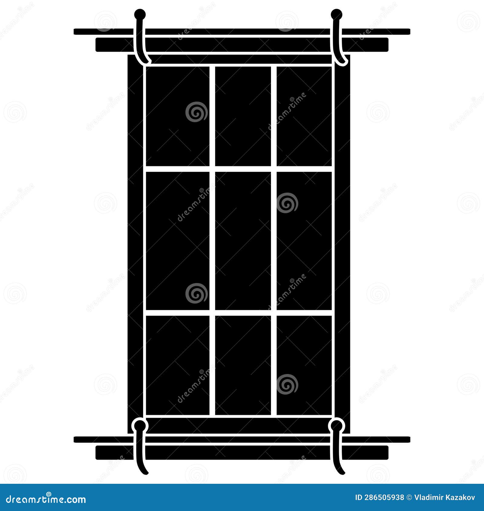 Rectangular Window Silhouette for House Isolated on White Background ...