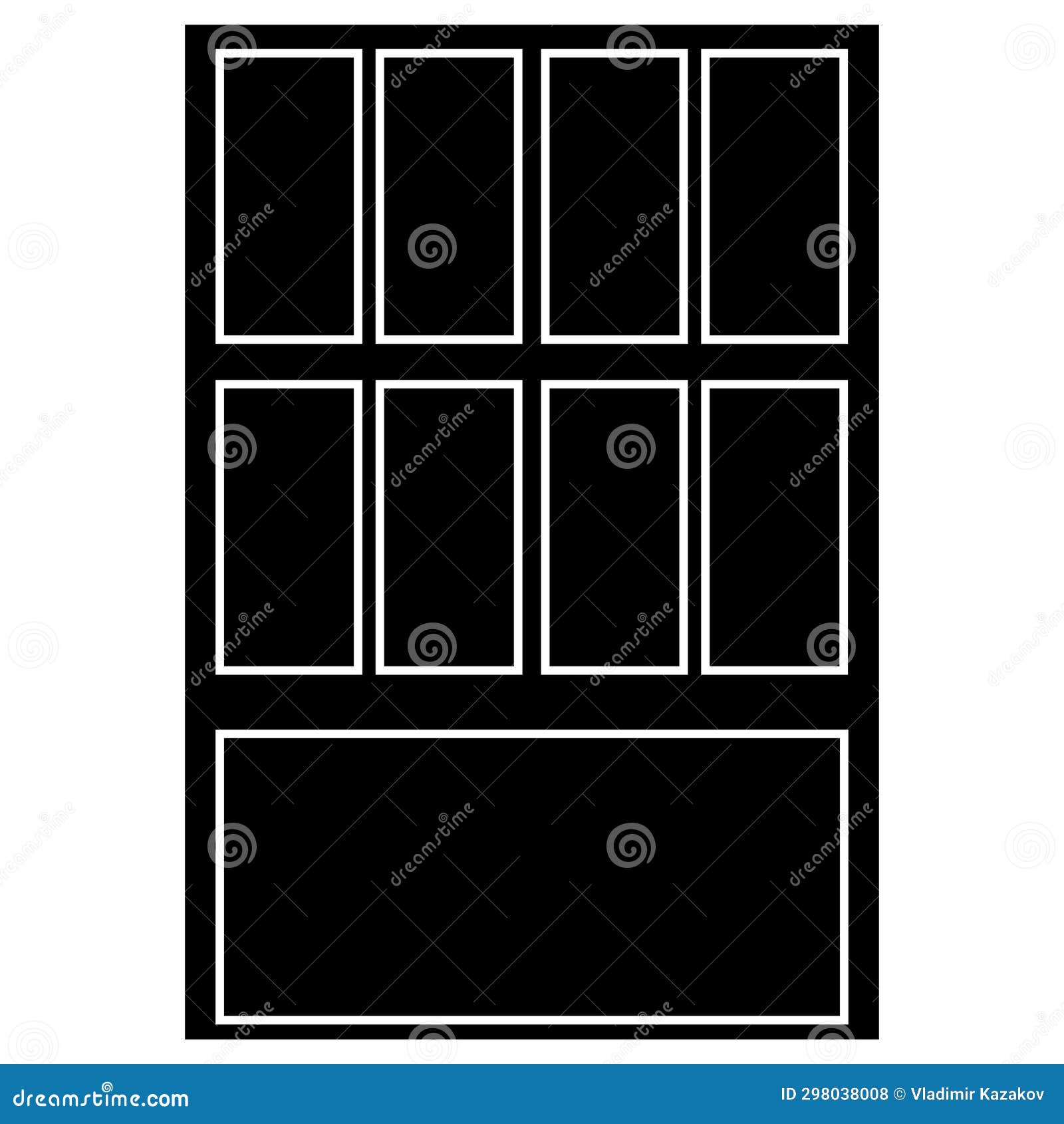 Rectangular Window Silhouette for House Isolated on White Background ...