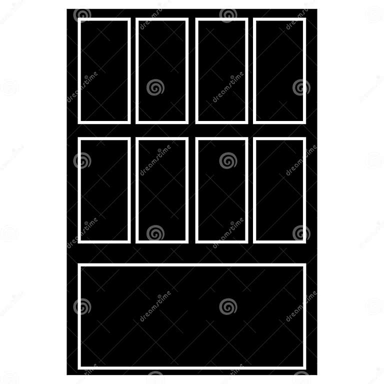 Rectangular Window Silhouette for House Isolated on White Background ...